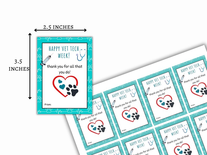 Vet Tech Week Gift Tags, Vet Tech Appreciation, Vet Tech Week Gifts ...