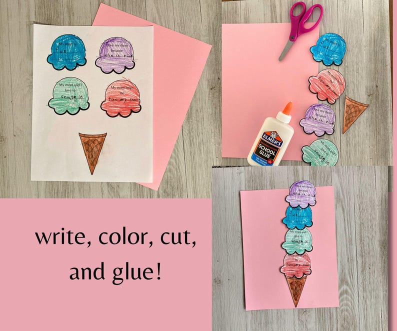 Mother's Day Craft for Kids, All About My Mom, Coloring Cards ...