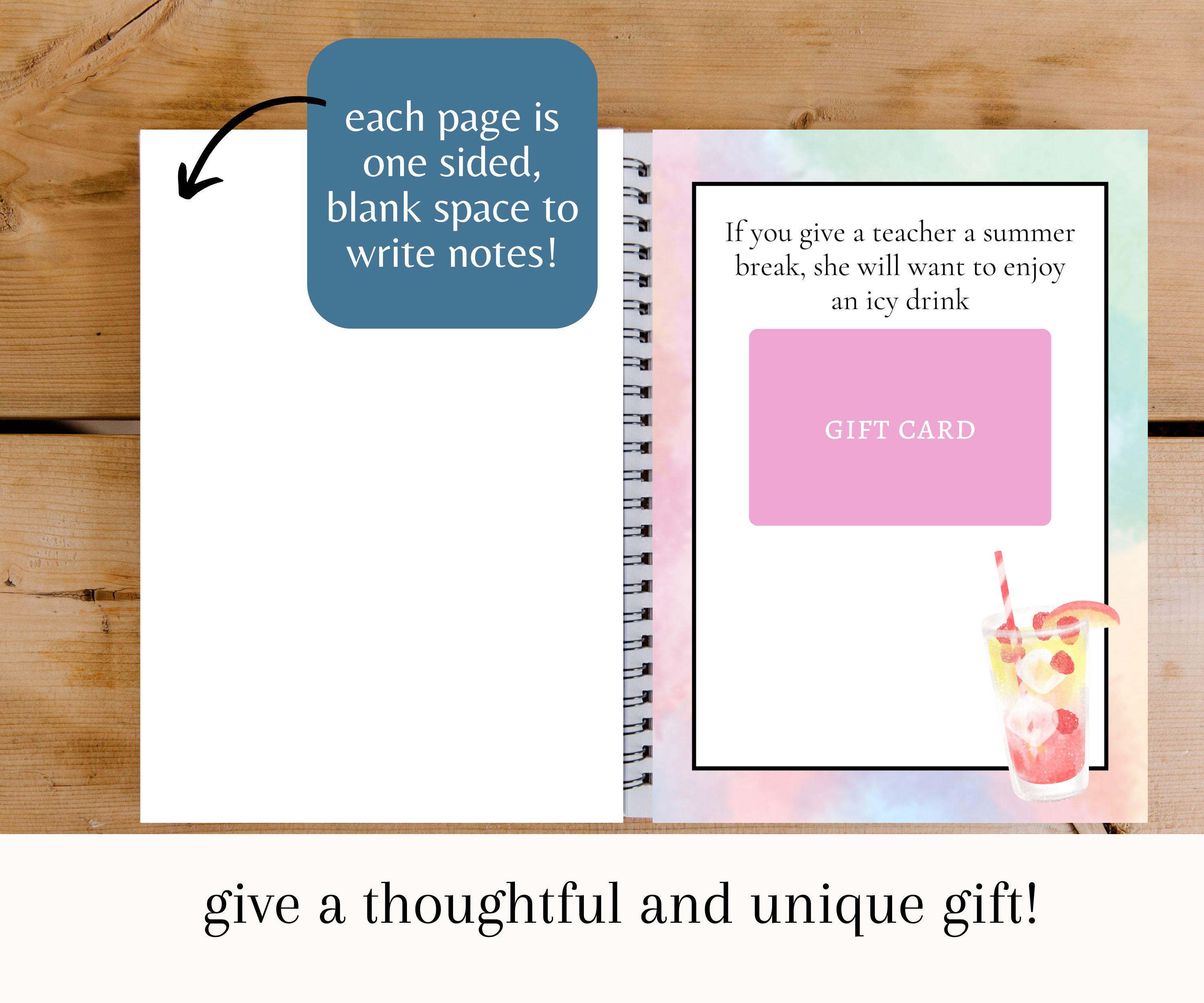 If You Give a Teacher a Summer Break, Teacher Gift Card Book, End of ...