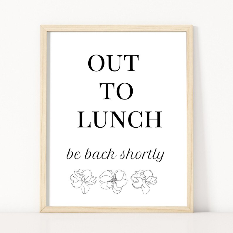 Out to Lunch Sign, Printable Office Decor (digital Download) - Etsy