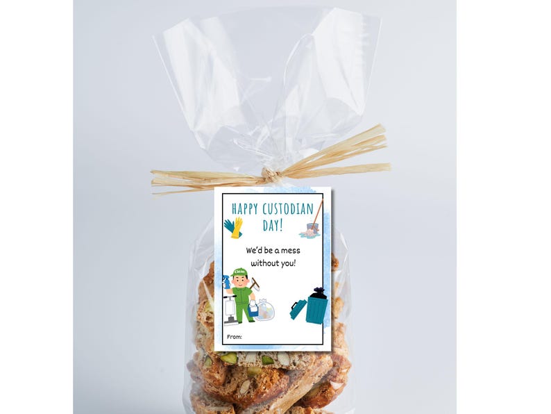 Custodian Day Gift Tag, Printable Gift Tag, Custodian Appreciation Day ...