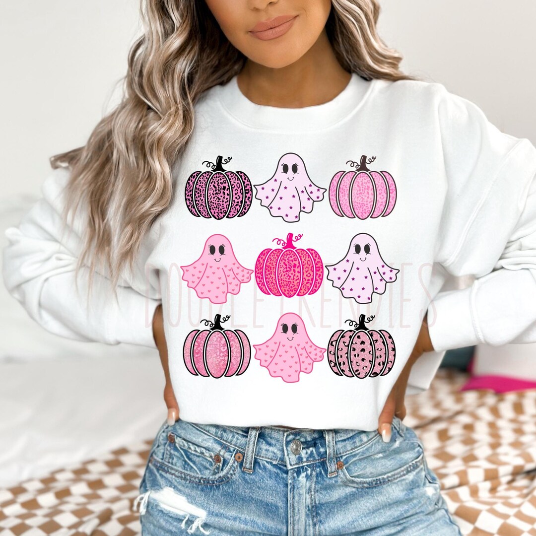 Pink Ghost Png Ghost Collage Svg PNG, Halloween Png Cute Pink Pumpkin ...