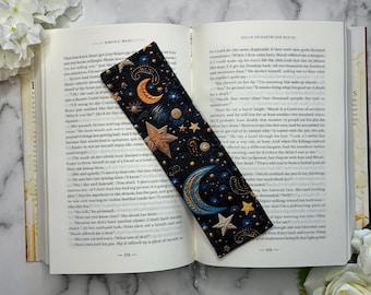 Embroidered-look Moons & Stars Fabric Bookmark - Etsy