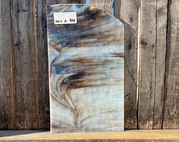 Vintage Wissmach 7”x12” Opalescent “dimpled” Brown With White Stained ...