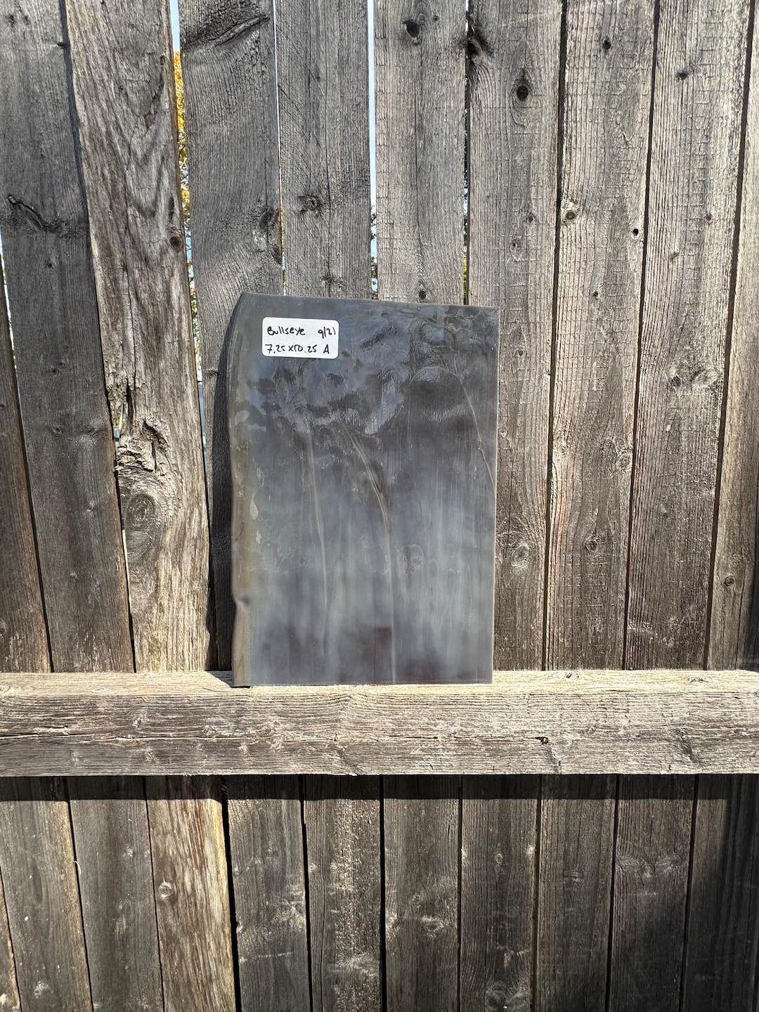 Vintage Bullseye 7.25”x10.25” Opalescent “warm” Grey Colored Stained ...