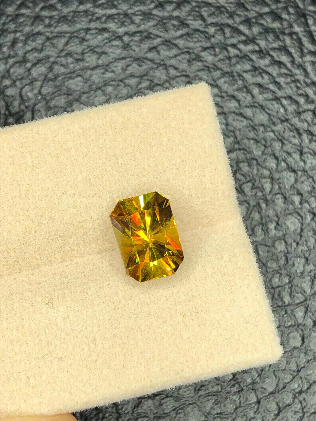 Sparkling Full Fire Titanite Sphene Gemstone, Loose Gemstone, Cushion ...