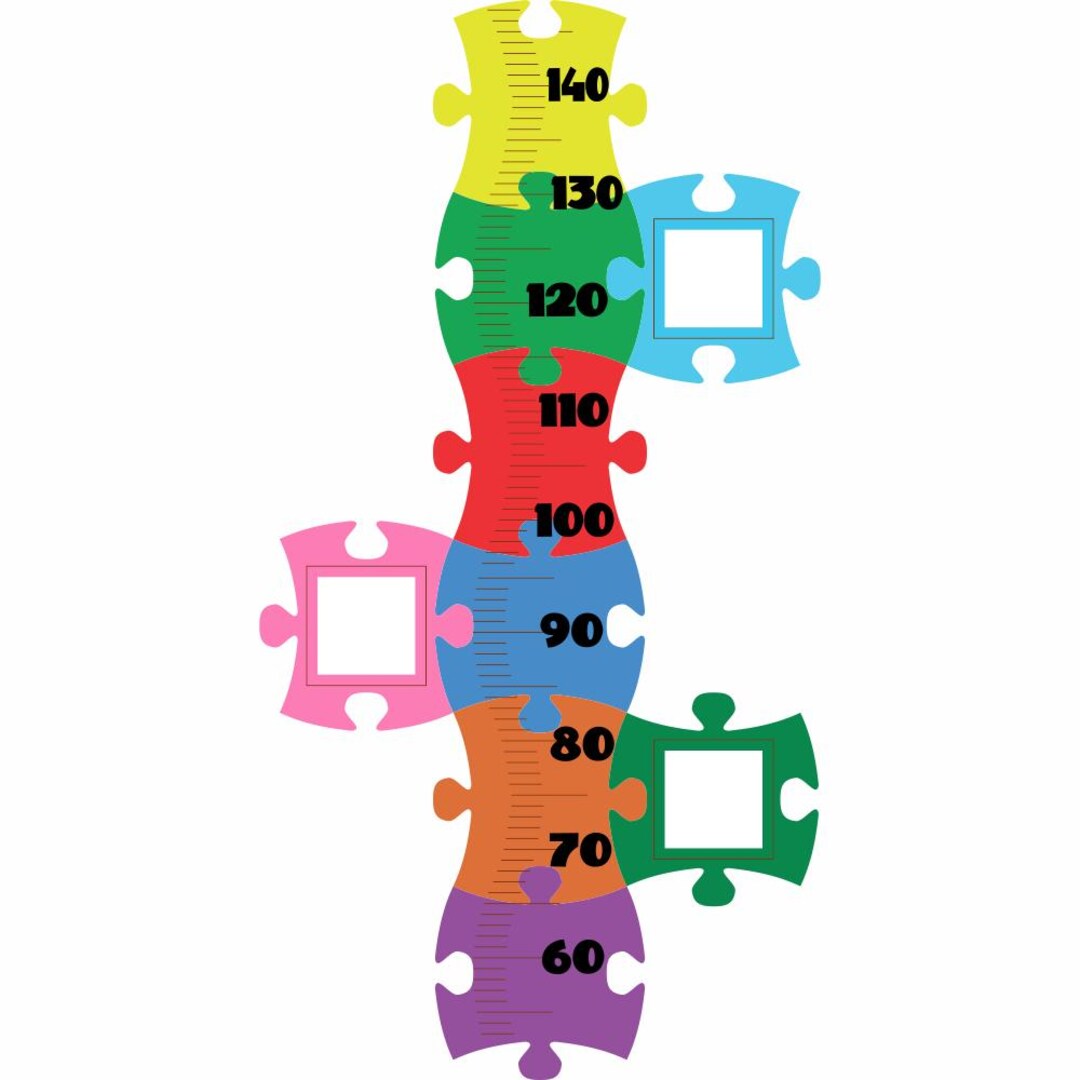 Kids Growth Chart With Photo Frames DIY Laser Cut Height Ruler 60cm ...