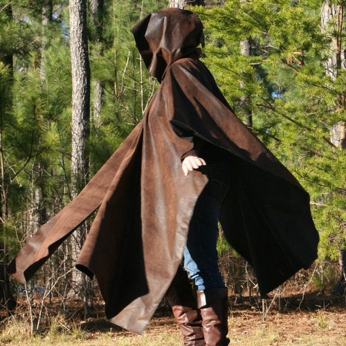 Alligator Pleather Hooded Cape Poncho Garb Duster - Etsy