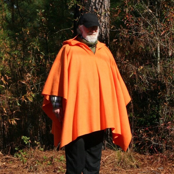 Orange Poncho - Etsy