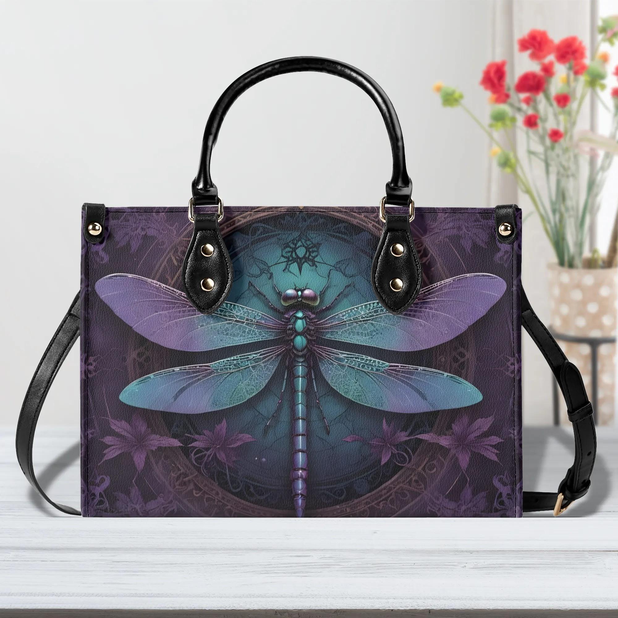 Dragonfly Bag Vegan Leather Cute Handbags Shoulder Bag, Small to Large ...