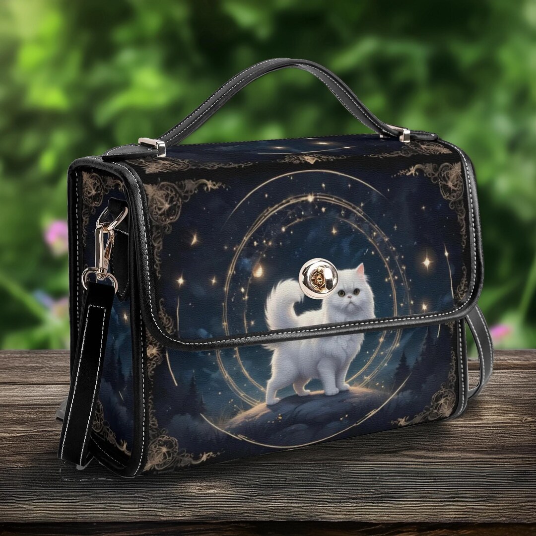 Persian Cat Satchel Bag With Crossbody Strap - Cute Handbag Perfect for ...