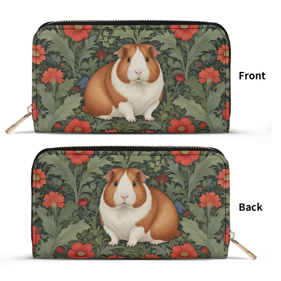 Guinea Pig Wallet Vegan Leather Cute Wallet Vegan Leather Wallet Zip ...