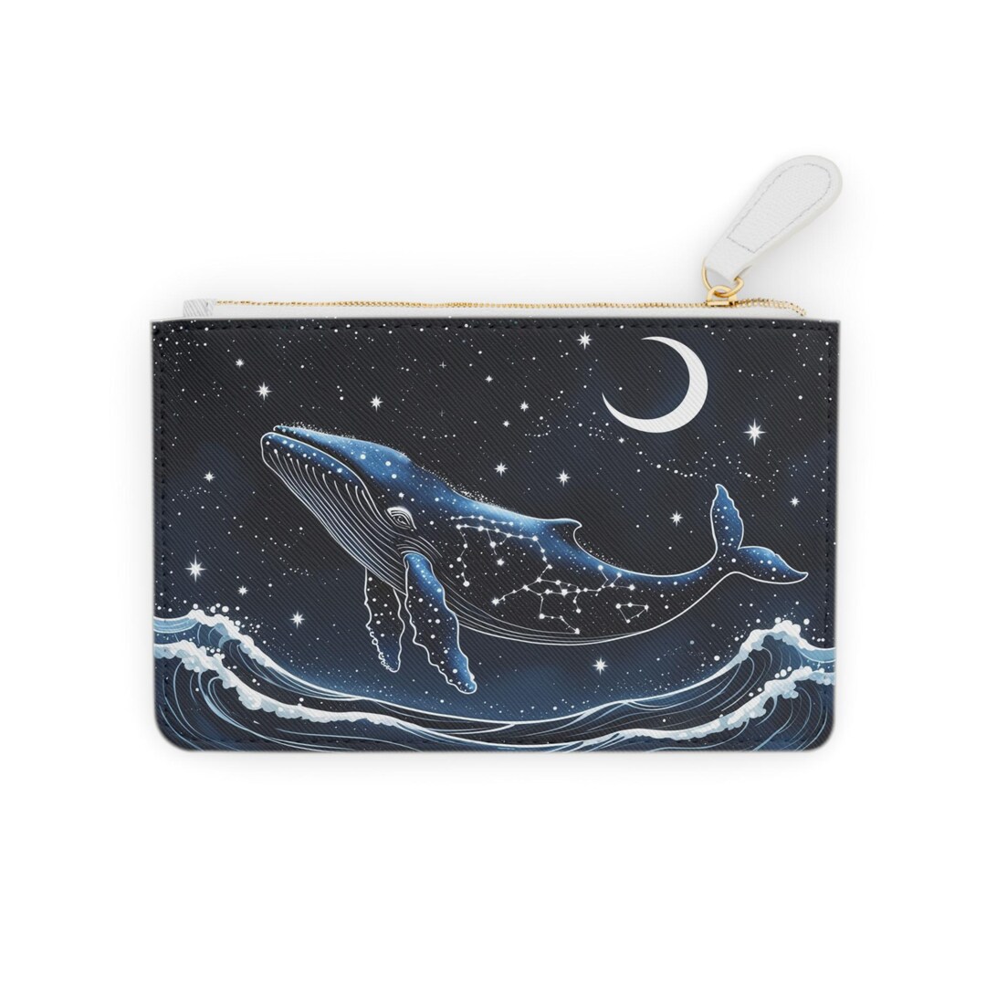 Mystic Whale Constellation Zipper Pouch, Celestial Bags, Stylish Mini ...