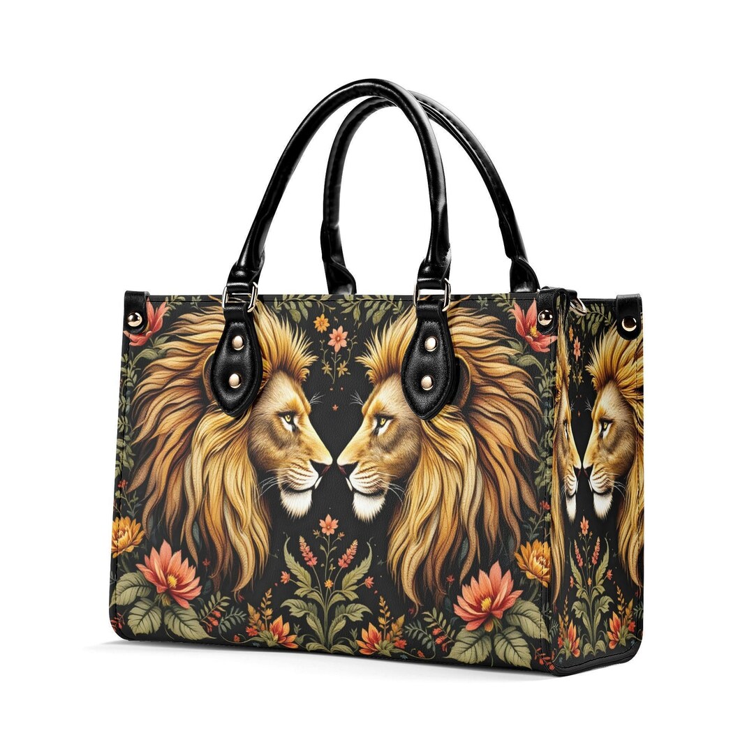 Regal Lions in Jungle Bag Faux Leather Handbag Cute Purse for Women ...