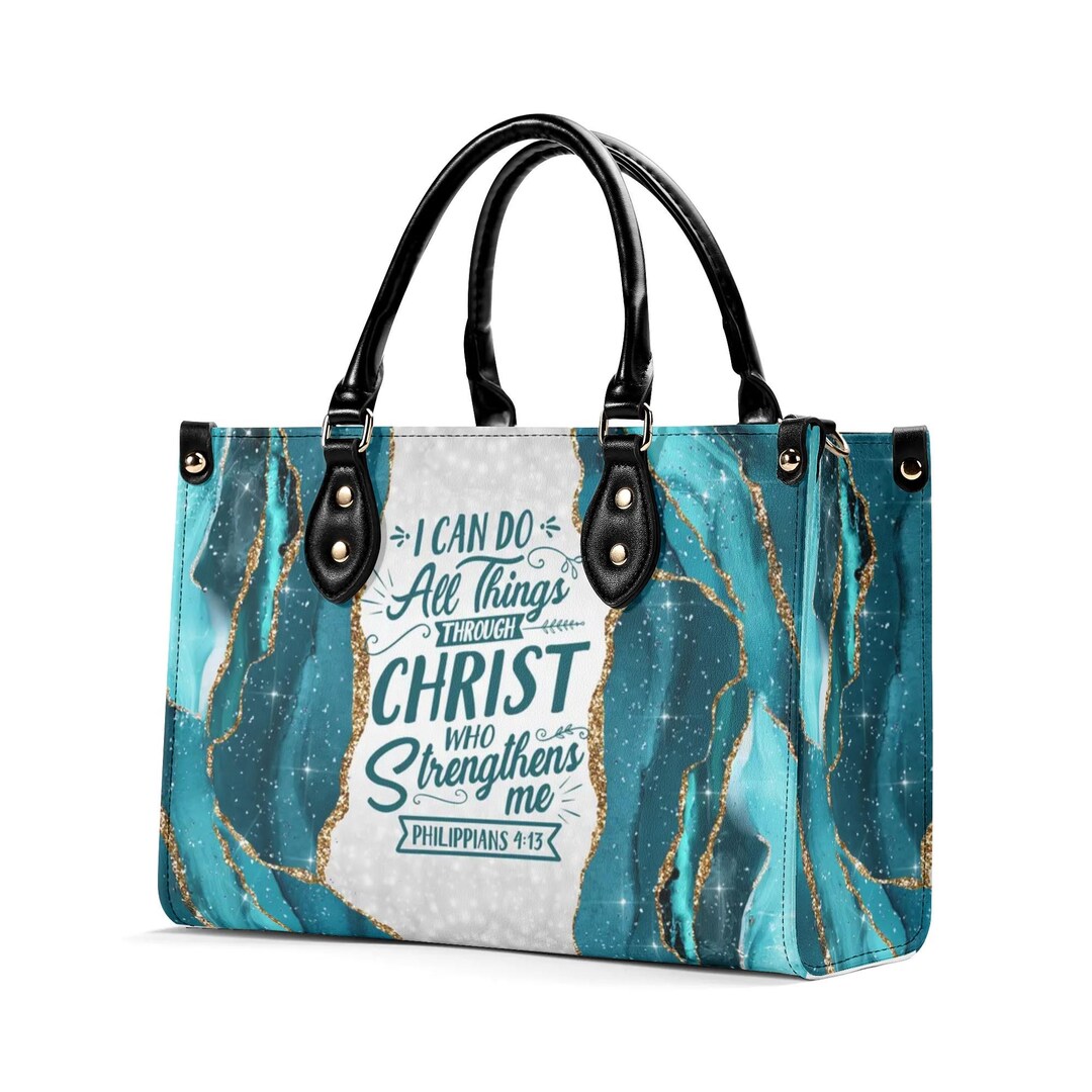 Philippians Christian Bible Verse Faux Leather Bag Vegan Leather ...