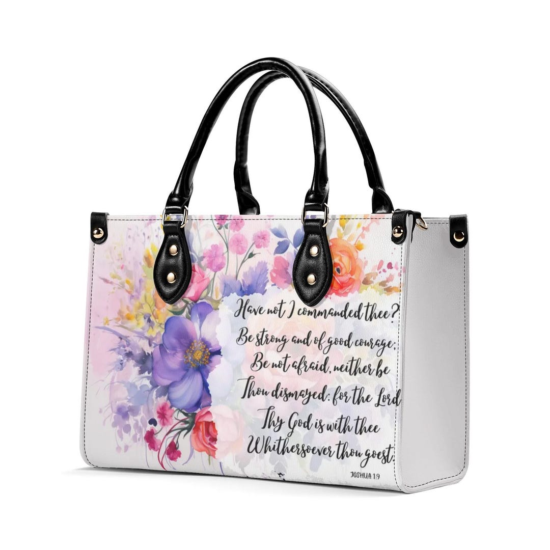 Christian Joshua Bible Verse Luxury Womens Vegan Leather Handbag ...