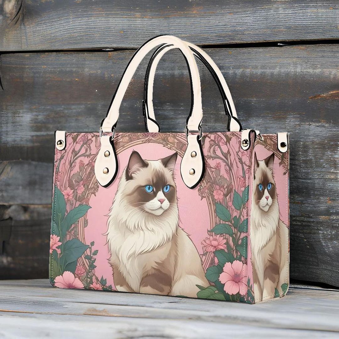 Art Nouveau Cat Bag Vegan Leather Cute Handbags Shoulder Bag, Small to ...