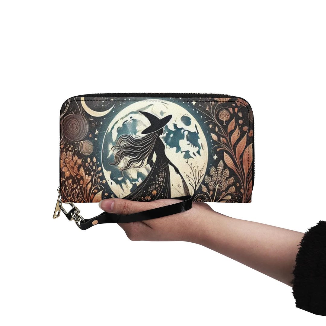 Mystic Moon Witch Wallet Vegan Leather Cute Wallet Vegan Leather Wallet ...