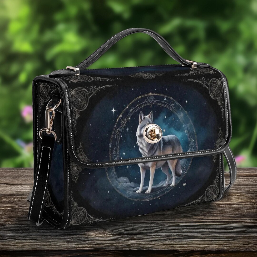 Wolf Art PU Leather Satchel Bag - Crossbody Handbag - Etsy