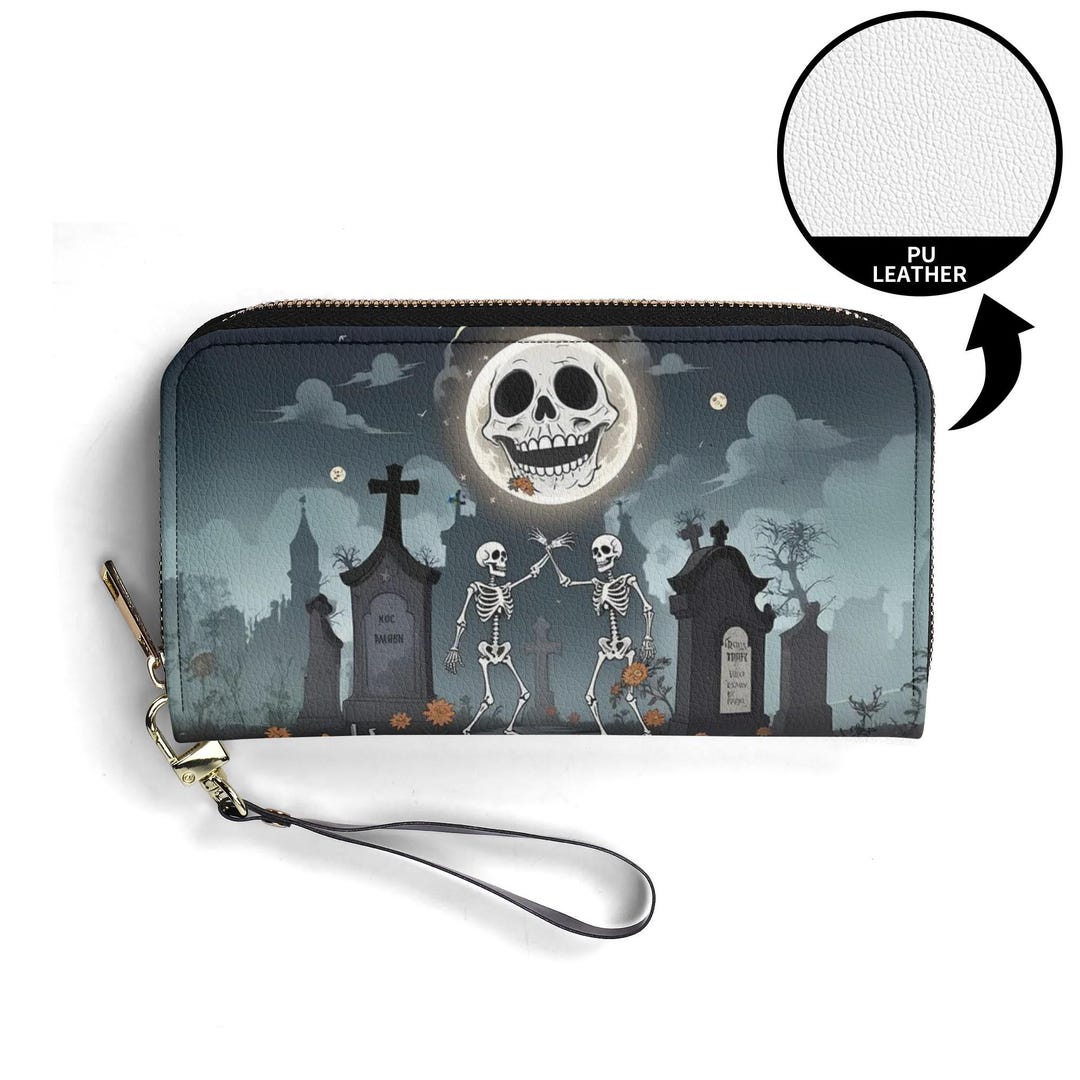 Skeleton Dance Wallet Vegan Leather Cute Wallet Vegan Leather Wallet ...