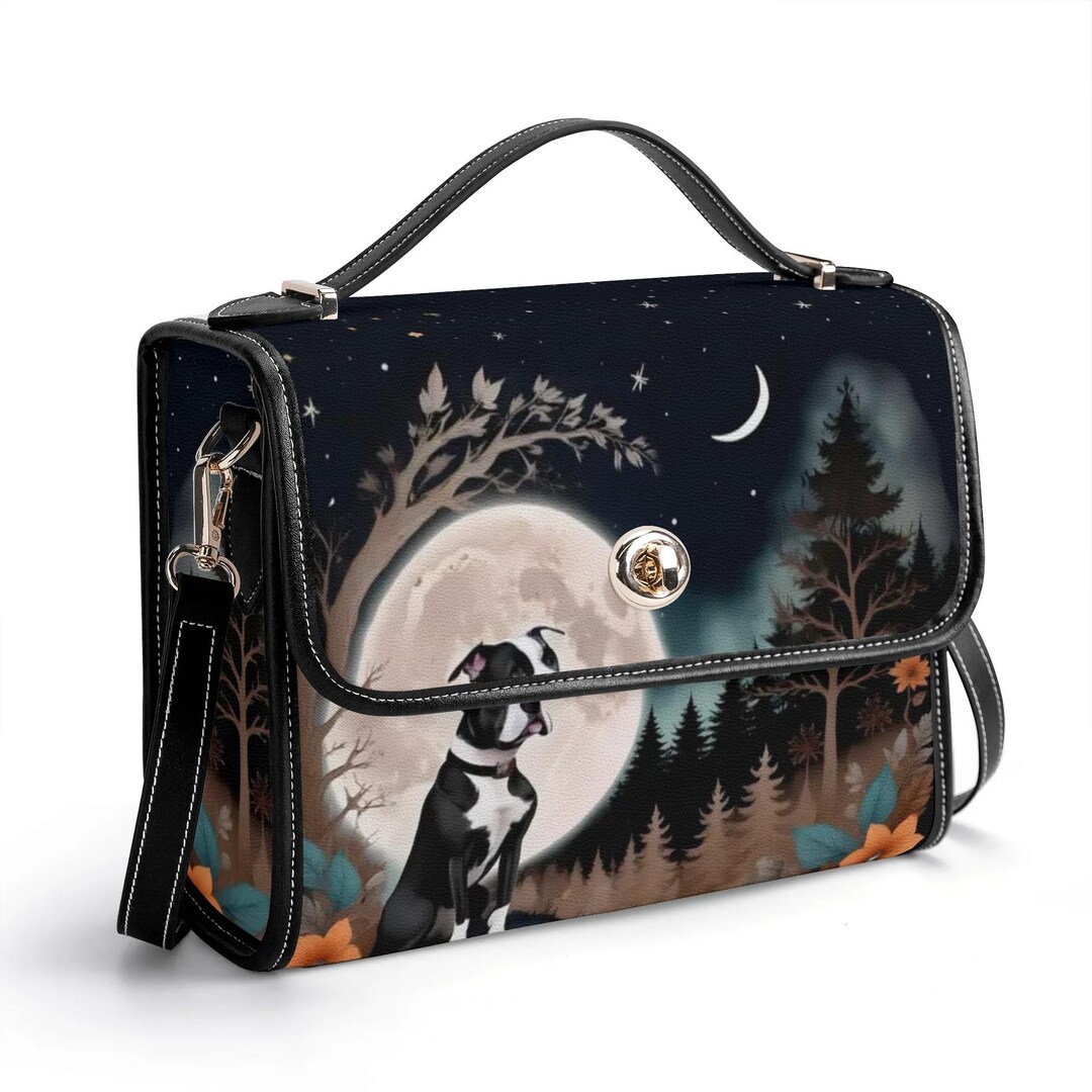 Vegan Leather Staffordshire Bull Terrier Satchel Bag - Perfect Dog ...