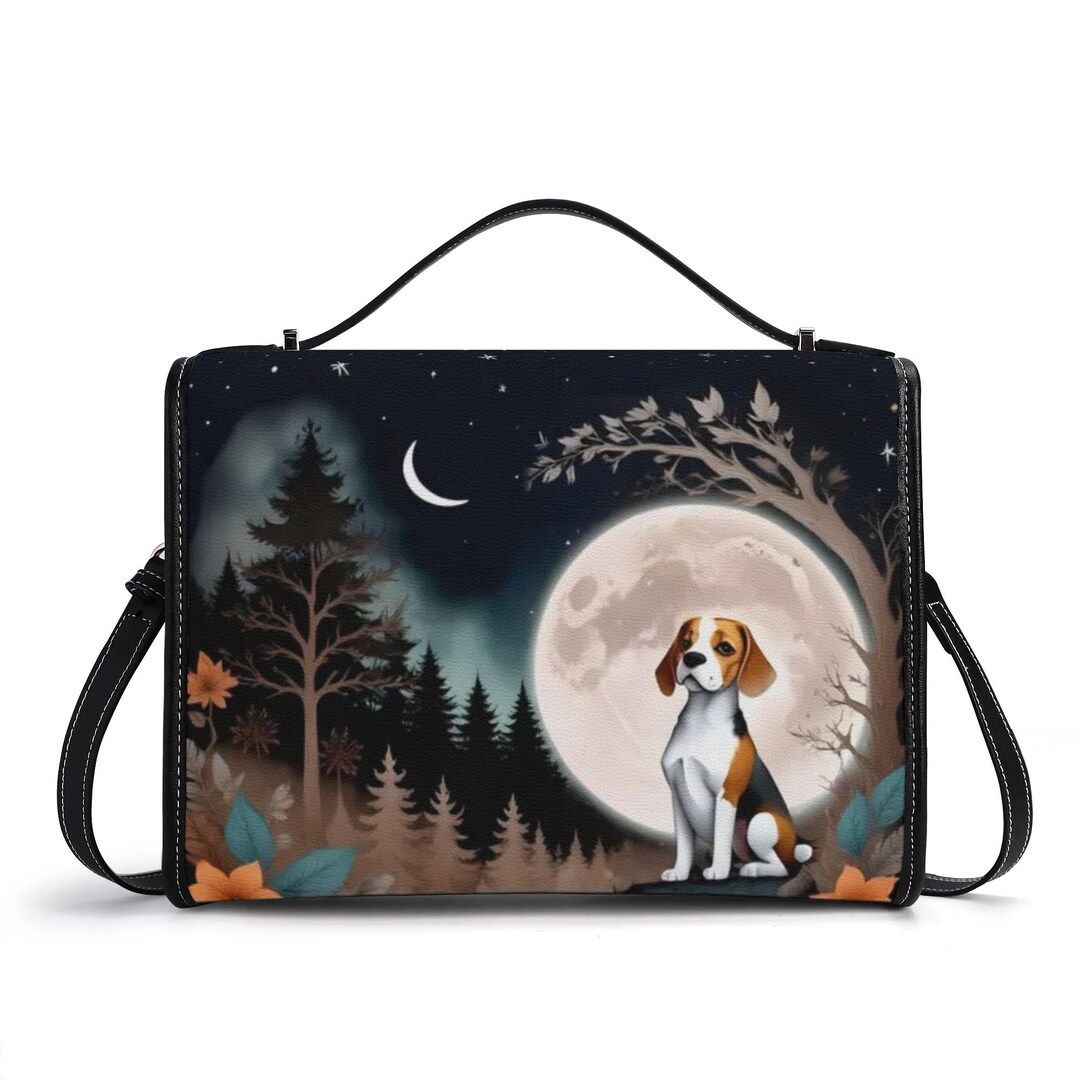 Beagle Lover Satchel Bag - Crossbody Pet Owner Gift With Cute Black ...