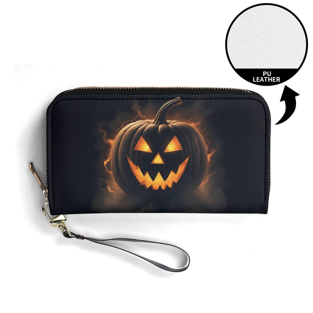 Wicked Pumpkin Wallet Vegan Leather Cute Wallet Vegan Leather Wallet ...