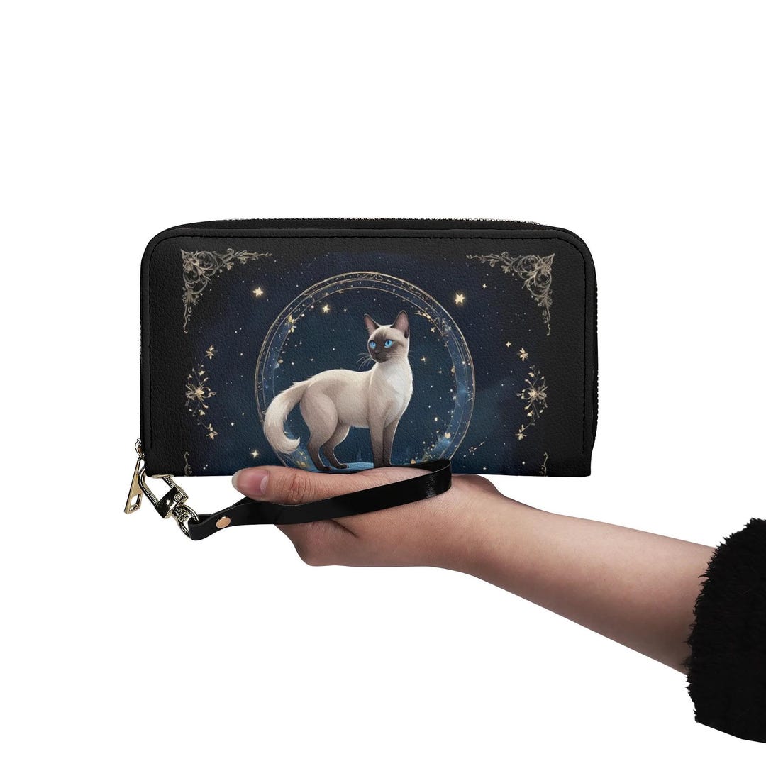 Siamese Cat Wallet Vegan Leather Cute Wallet Vegan Leather Wallet Zip ...