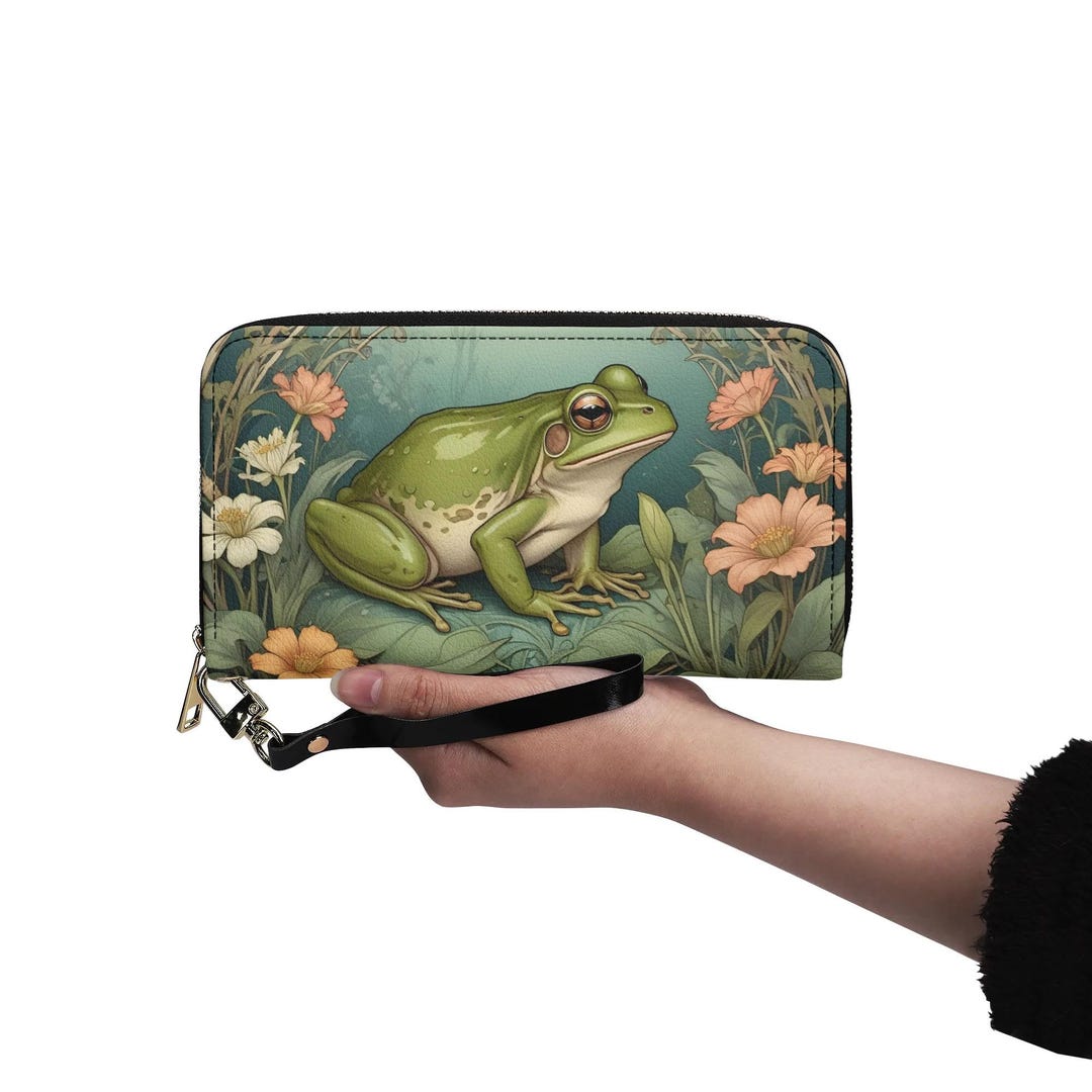 Frog Wallet Vegan Leather Cute Wallet Vegan Leather Wallet Zip Around ...