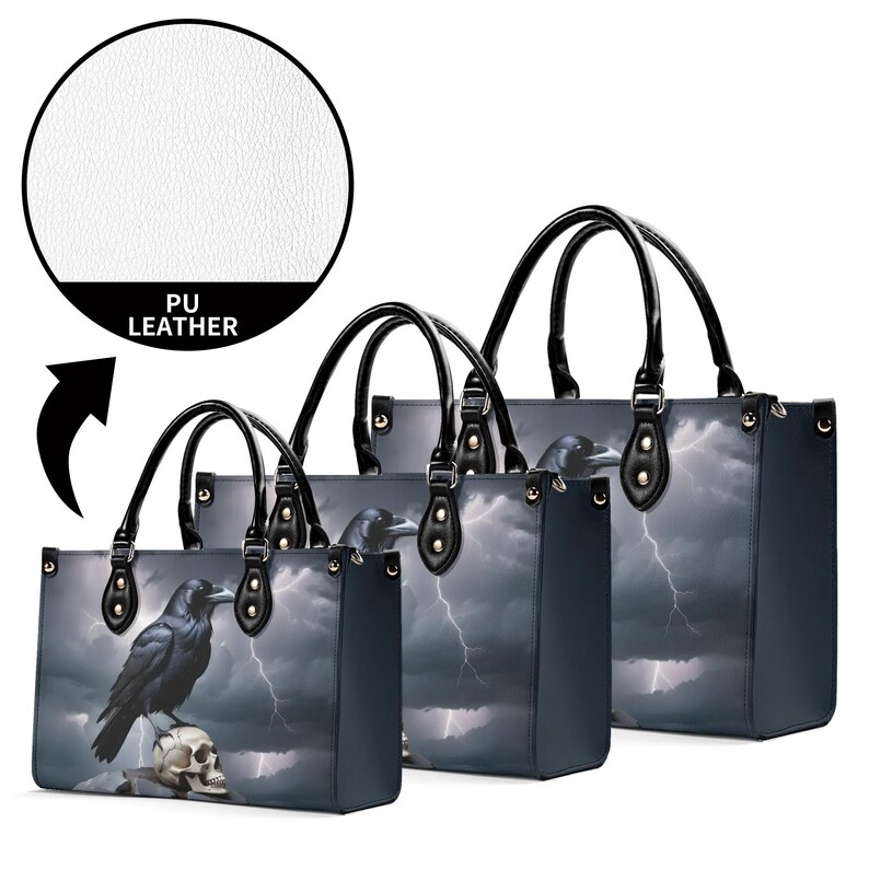 Gothic Raven Womens Luxury Leather Handbag Blackpurple - Etsy