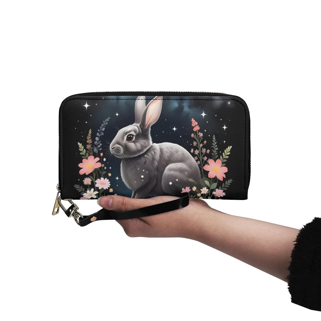Rabbit Wallet Vegan Leather Cute Wallet Vegan Leather Wallet Zip Around ...