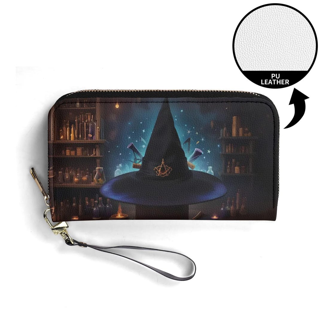 Witch Hat and Potions Wallet Vegan Leather Cute Wallet Vegan Leather ...