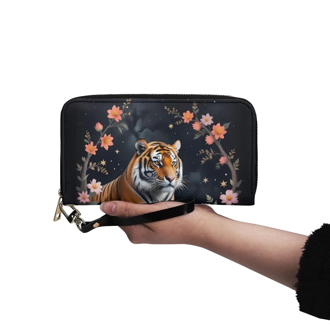 Tiger Wallet Vegan Leather Cute Wallet Vegan Leather Wallet Zip Around ...
