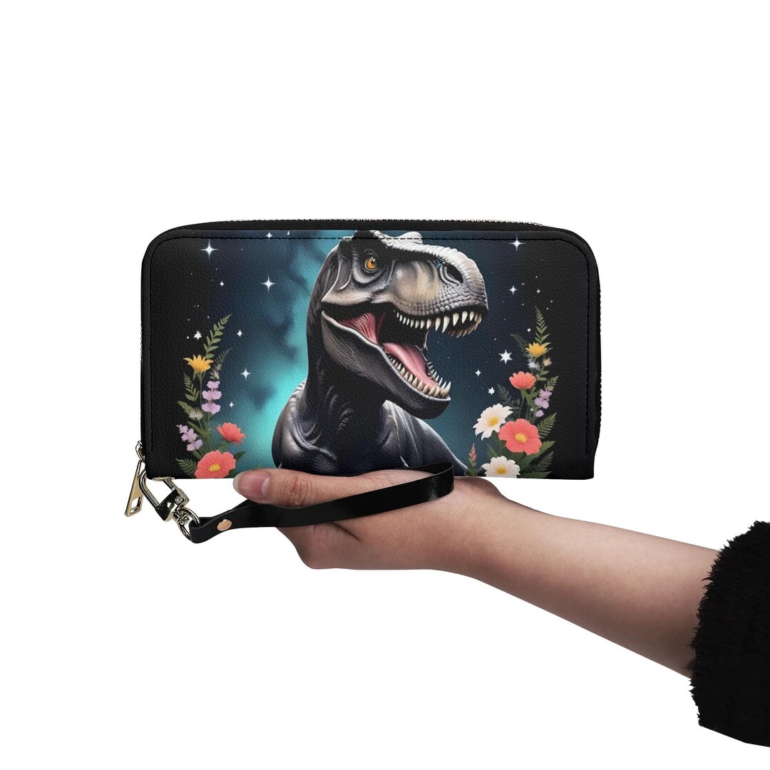 T-rex Wallet Vegan Leather Cute Wallet Vegan Leather Wallet Zip Around ...