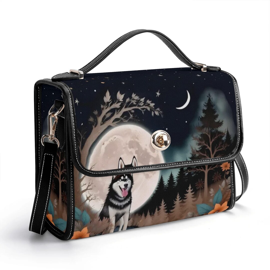 Siberian Husky Vegan Leather Satchel Bag - Perfect Gift for Dog Lovers ...