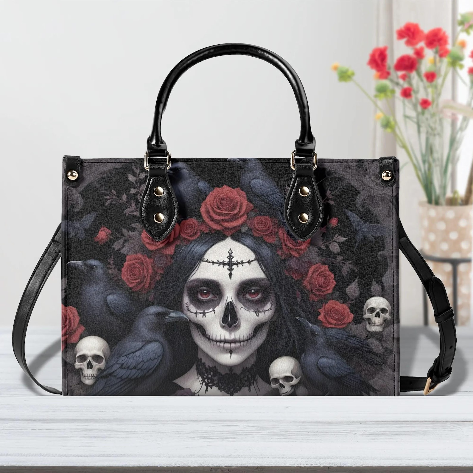 Goth Goth Bag Vegan Leather Cute Handbags Shoulder Bag, Small to Large ...
