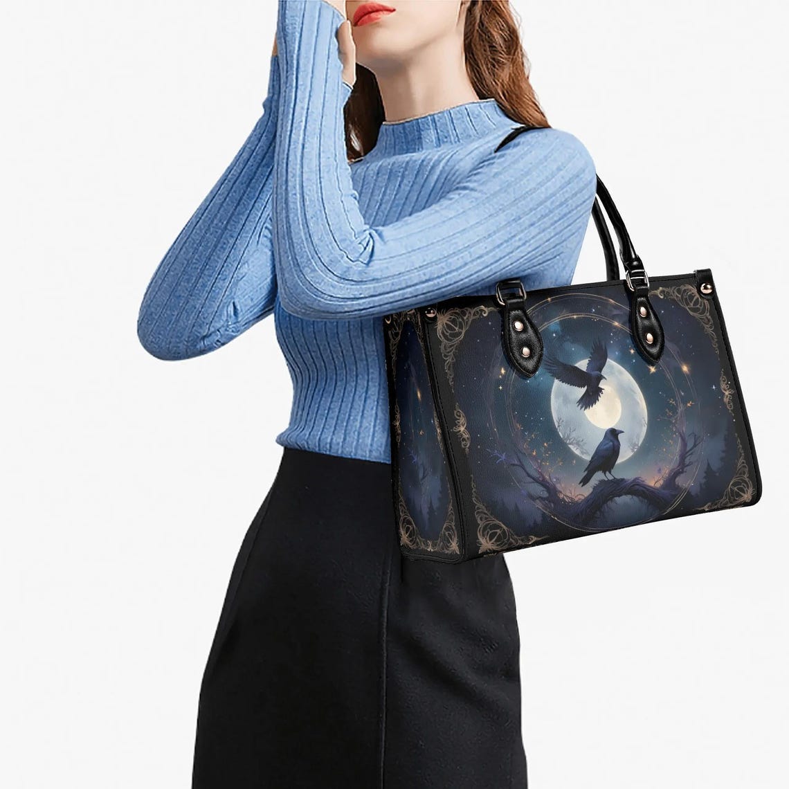 Gothic Crow Bag Cute Crossbody Purse Witchy Purse, Top Handle Bag ...