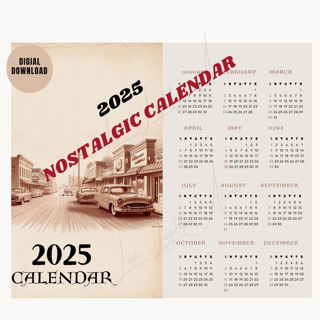 2025 Nostalgic Elegant Monthly Calendar - A4 Letter Size, Landscape ...