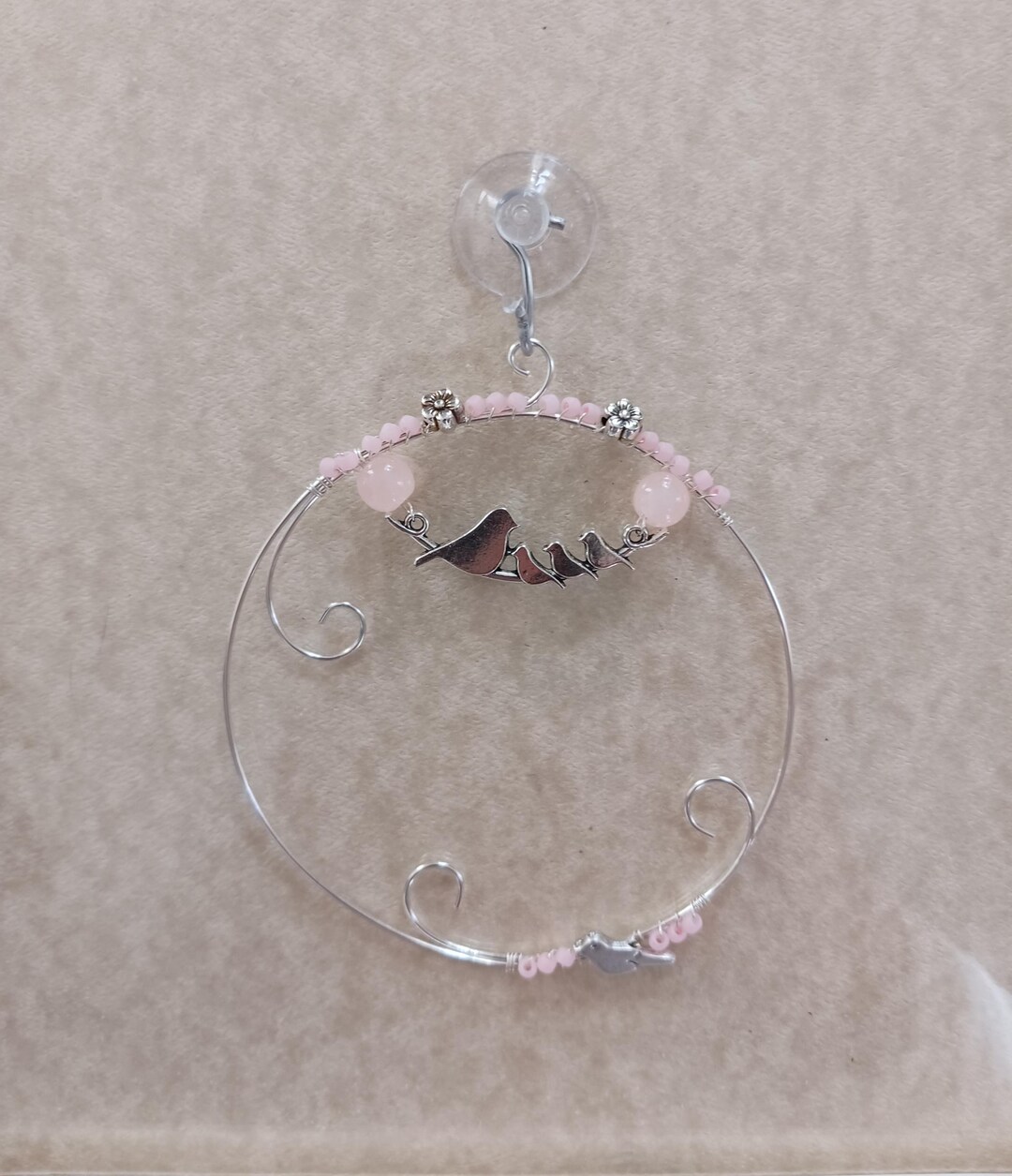 Bird-themed Sun Catcher, Light Catcher, Window Ornament, Valentine's ...