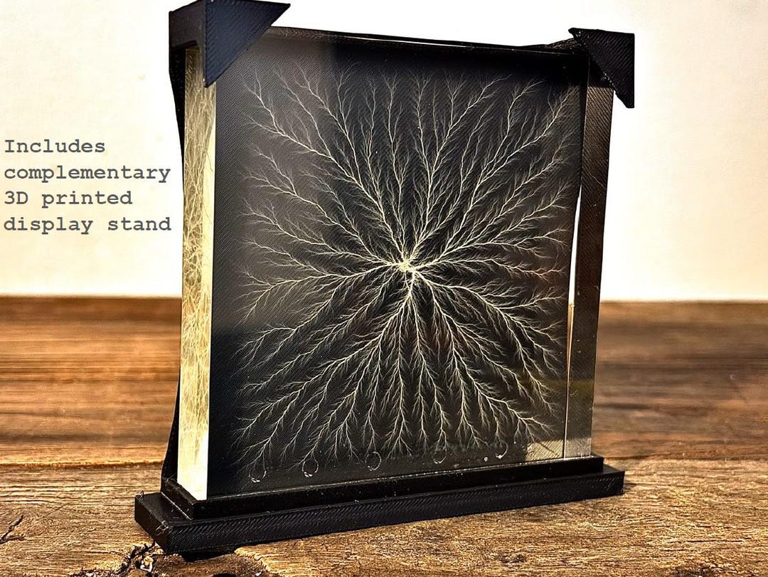 4"x4" X 0.75" Lichtenberg Figure/lightning in Acrylic Physics Sculpture ...