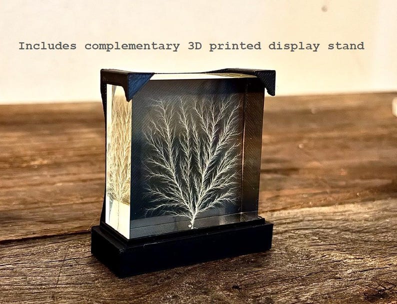2"x2" X 0.75" Lichtenberg Figure/lightning in Acrylic Physics Sculpture ...