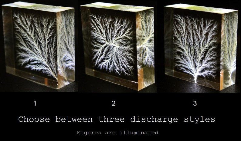 2"x2" X 0.75" Lichtenberg Figure/lightning in Acrylic Physics Sculpture ...