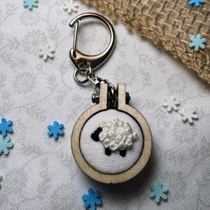 Sheep Hand-embroidered Little Keychain - Etsy