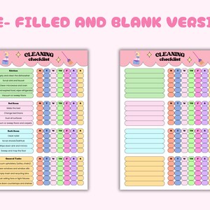 EDITABLE Cleaning Checklist Schedule Canva PDF Printable - Etsy