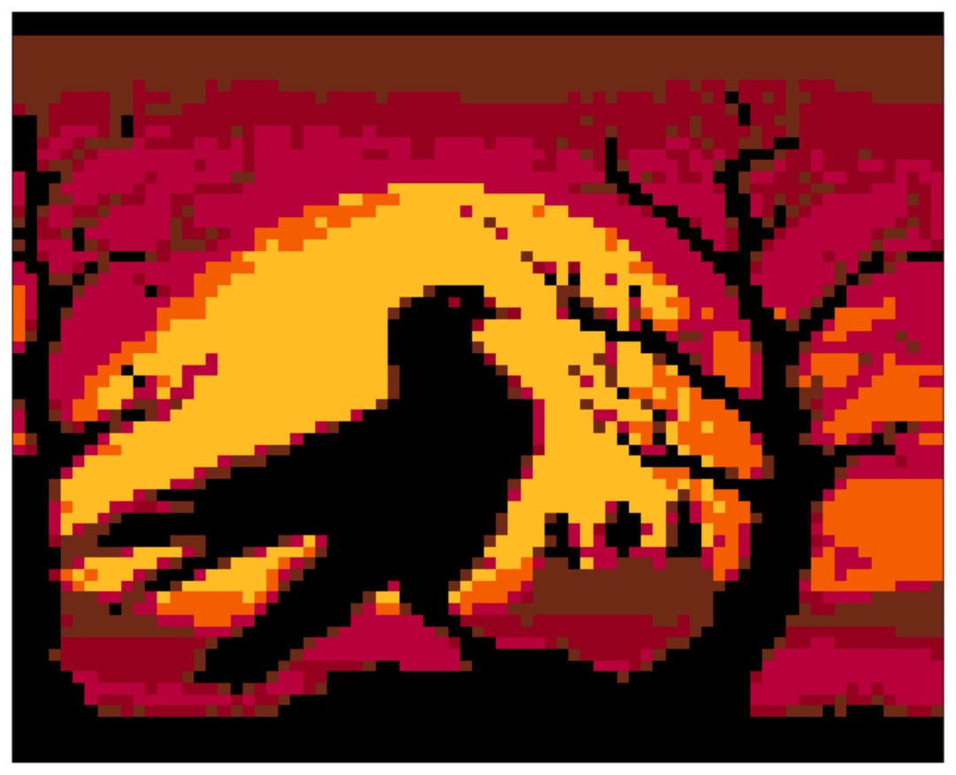 Dusk Pixel Art Chart PDF File Download. - Etsy