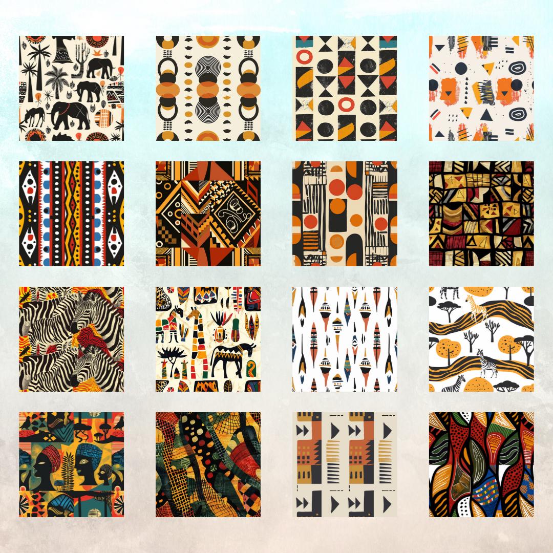 African Texture Digital Paper: 100 Printable Scrapbook Paper Designs ...