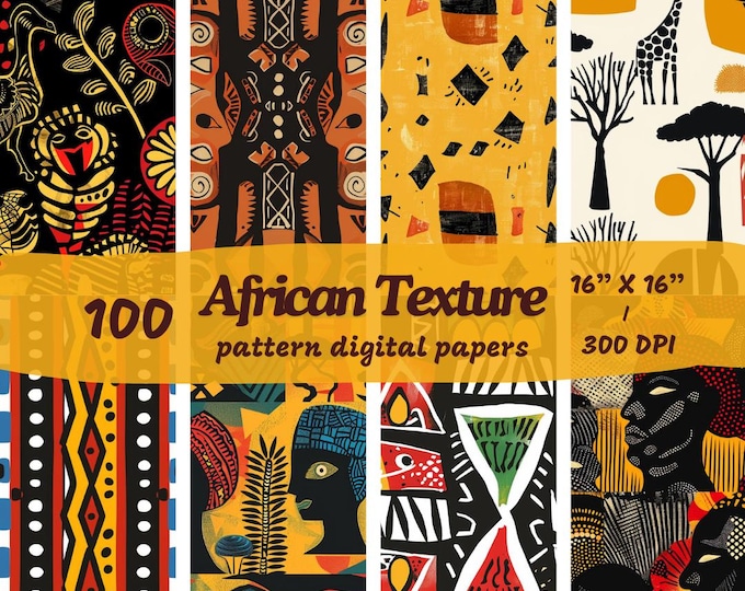 African Texture Digital Paper: 100 Printable Scrapbook Paper Designs ...