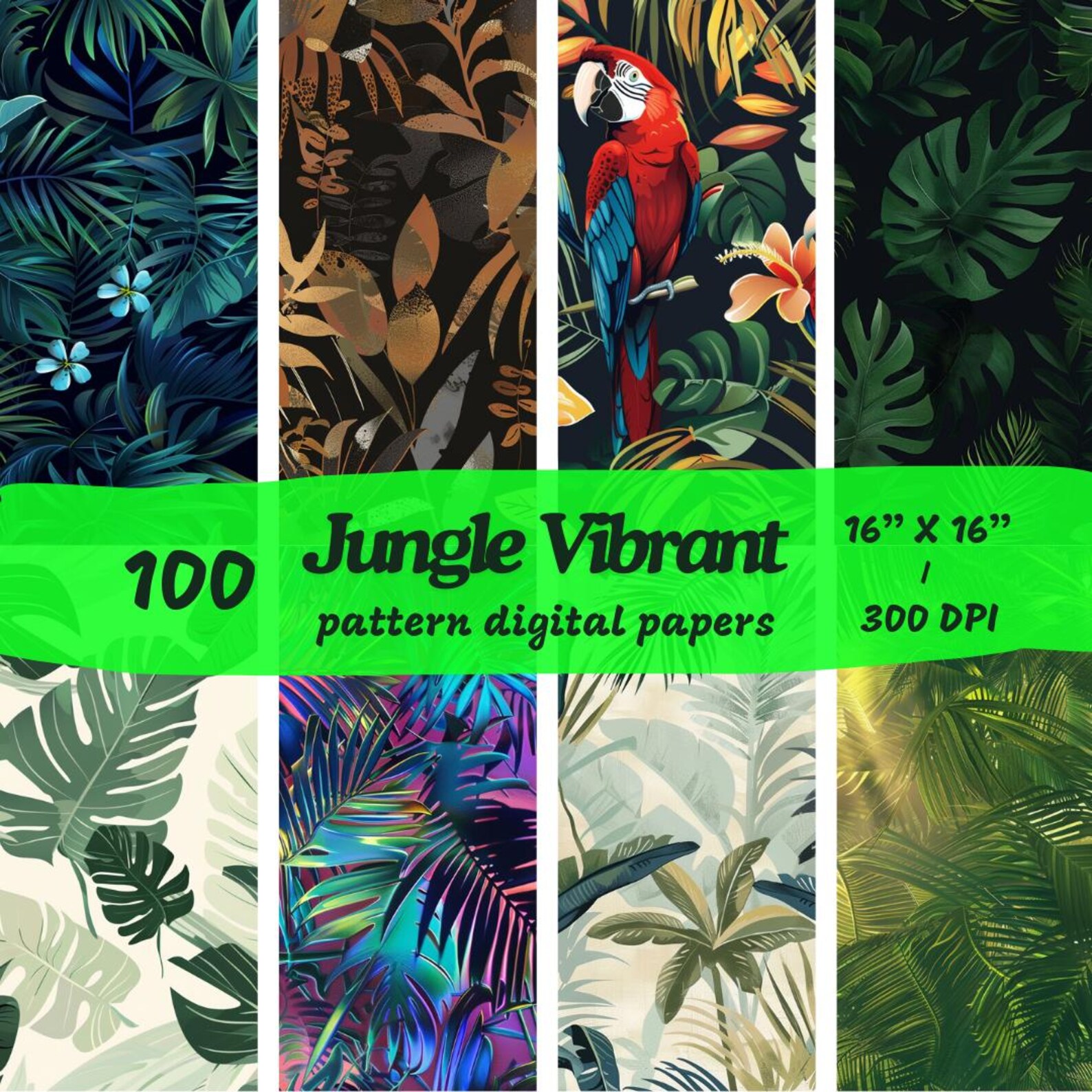 Jungle,tropical, Forest Pattern Flawless Digital Papers-printable ...
