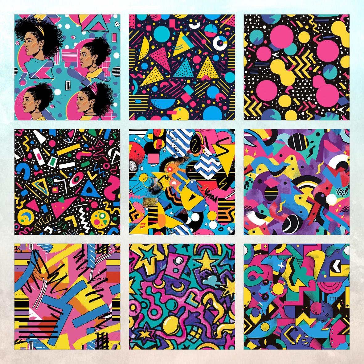 90's Art Pattern Flawless Digital Papers Printable Scrapbook Paper Jpg ...