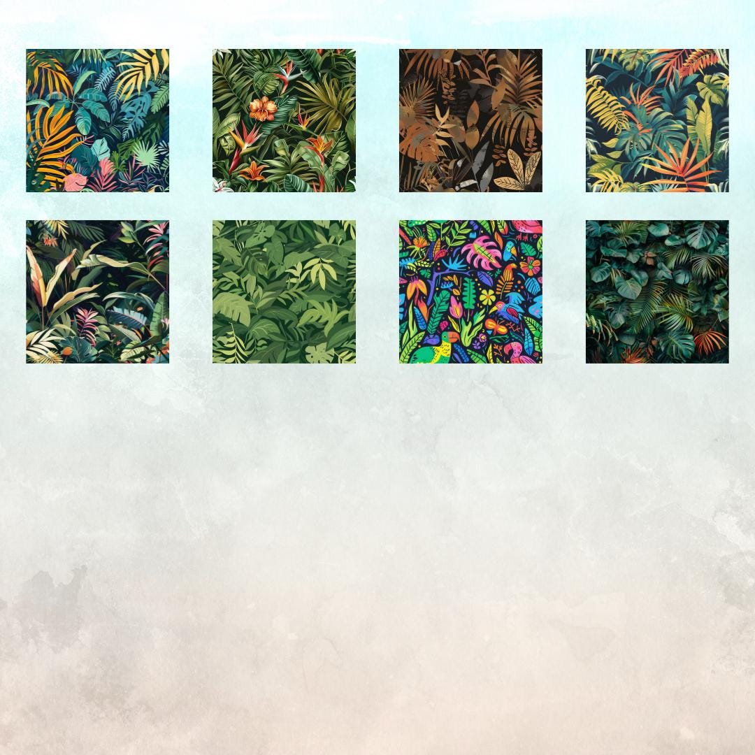 Jungle,tropical, Forest Pattern Flawless Digital Papers-printable ...
